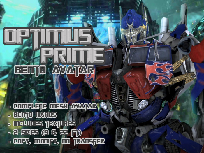 Second Life Marketplace - .:CQ:. Optimus Crime Robot - Bento Avatar